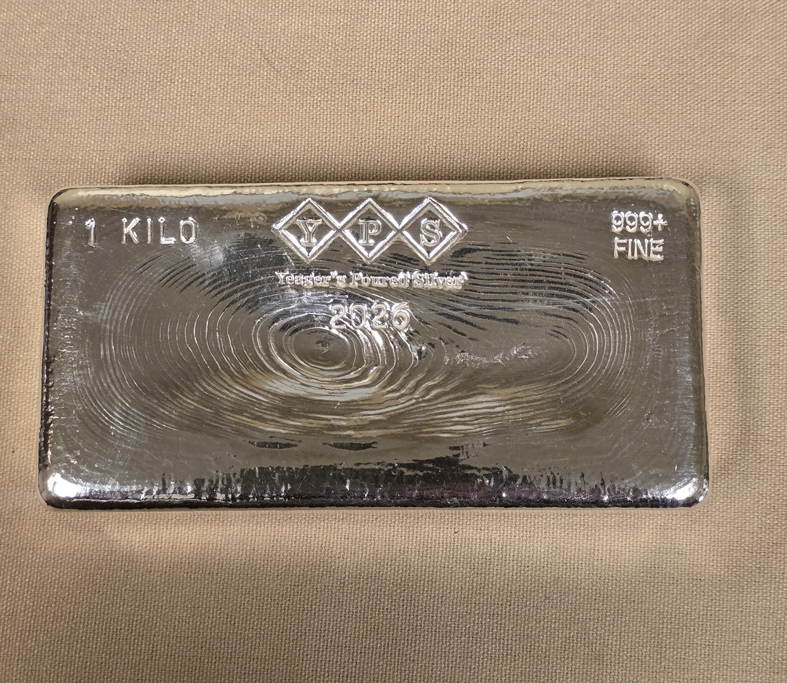 1 Kilo Yeager’s Poured Silver Bar – 2026 – Yeager's Poured Silver | 330 ...
