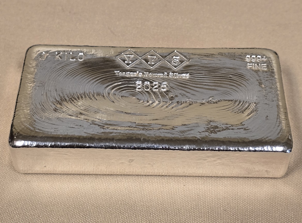 1 Kilo Yeager’s Poured Silver Bar – 2026 – Yeager's Poured Silver | 330 ...